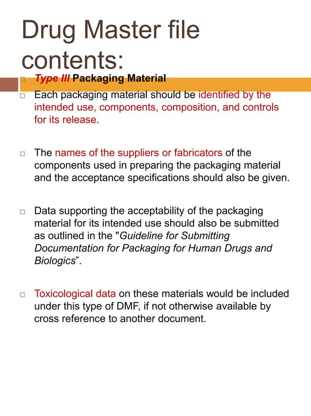 Drug master file | PPTX