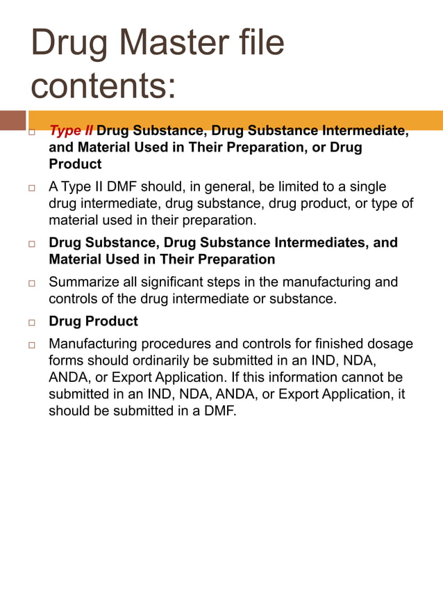 Drug master file | PPTX