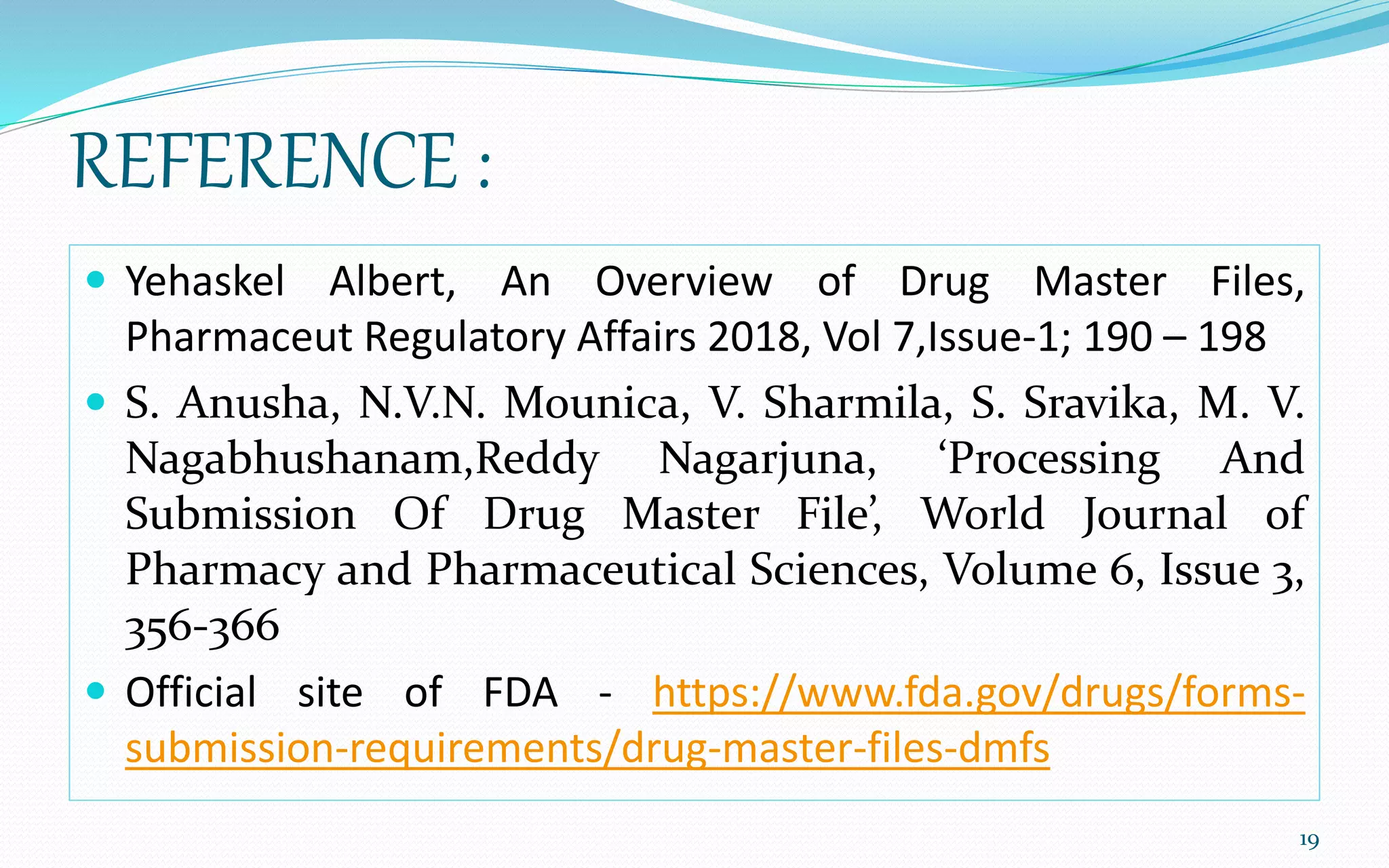 DMF Drug Master File | PPTX