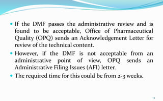 DMF Drug Master File | PPTX