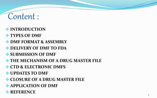 DMF Drug Master File | PPTX