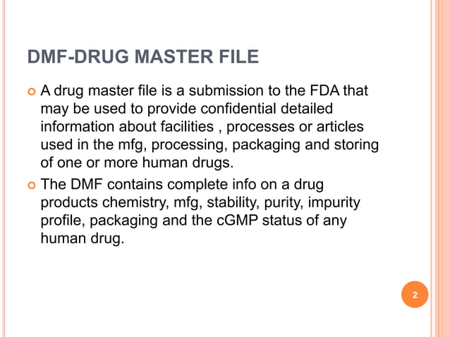 Dmf and distribution record | PPTX | Pharmaceutical Industry | Industries