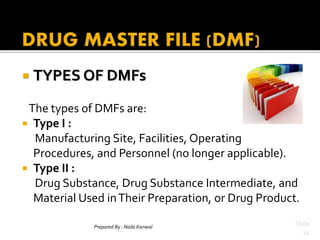 DRUG MASTER FILE AND GLOBAL REGULATORY REQUIREMENTS | PPTX