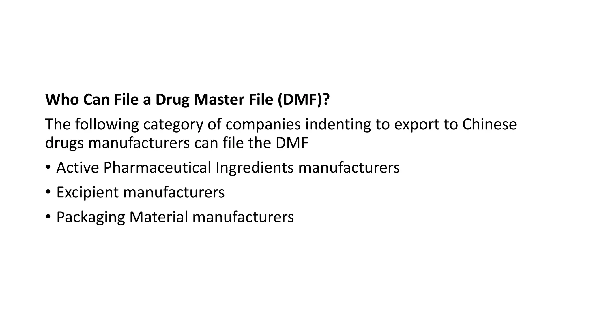 DMF Registration in China - Artixio | PPTX