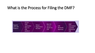 DMF Registration in China - Artixio | PPTX