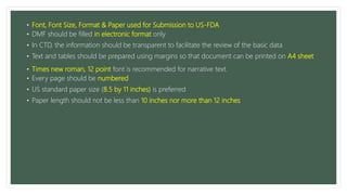 Dmf filing in US , Canada and Europe | PPTX