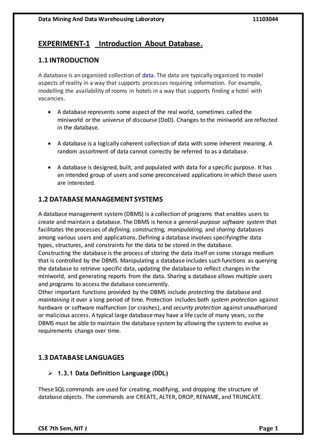 Data Mining And Data Warehousing Laboratory File Manual | PDF