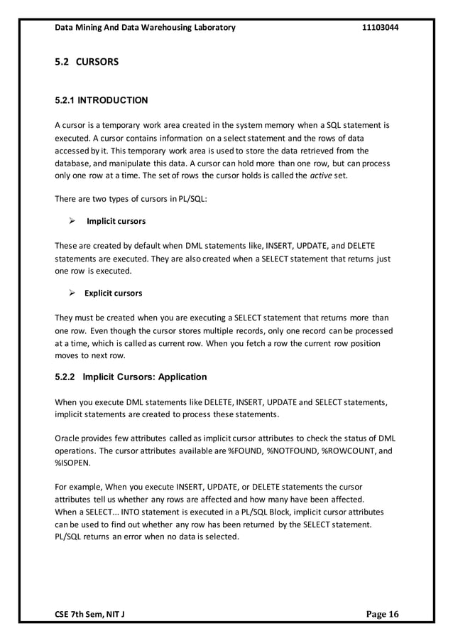Data Mining And Data Warehousing Laboratory File Manual | PDF
