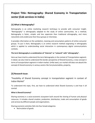 Netnography- Shared Economy in Transportation Sector | PDF | Logistics ...