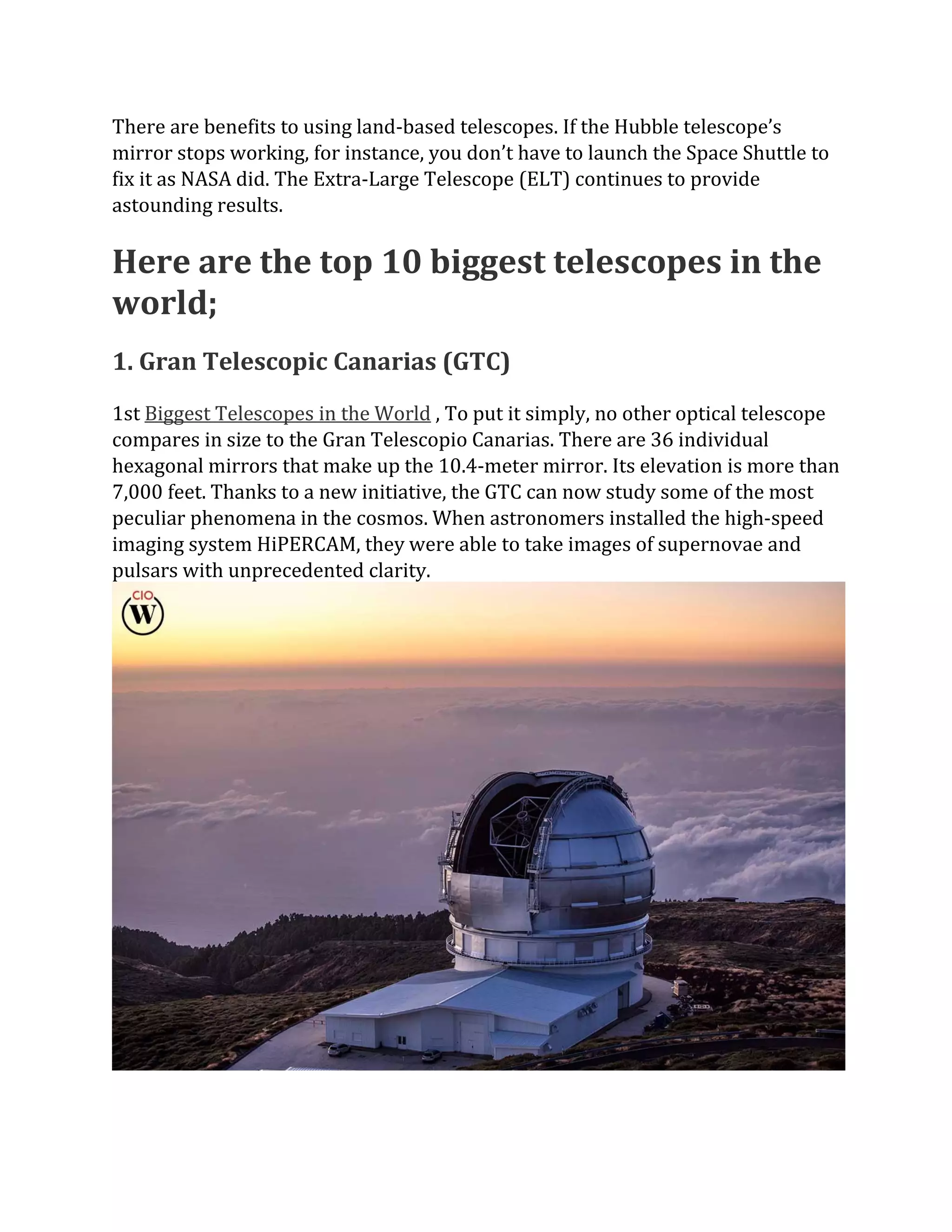 Top 10 Biggest Telescopes in the World | CIO Women Magazine.pdf