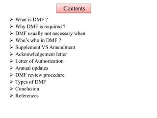 Dmf ppt by jahnavi bandi | PPTX