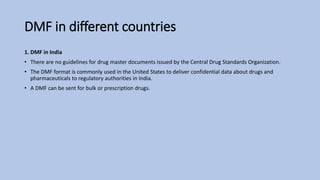 Drug Master File (Regulatory Affairs) PPT | PPTX