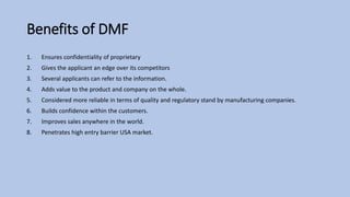 Drug Master File (Regulatory Affairs) PPT | PPTX