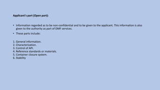 Drug Master File (Regulatory Affairs) PPT | PPTX