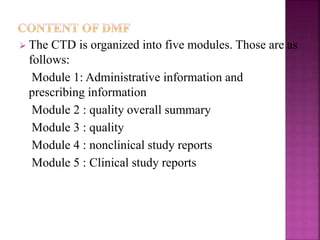 Drug Master File | PPTX | Pharmaceutical Industry | Industries