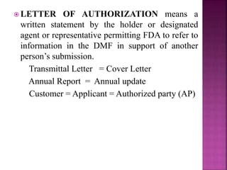 Drug Master File | PPTX