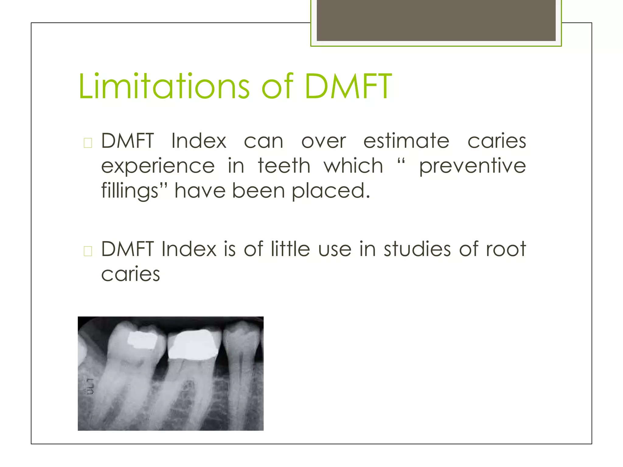 DMFT INDEX.pptx | Dental Health | Diseases and Conditions