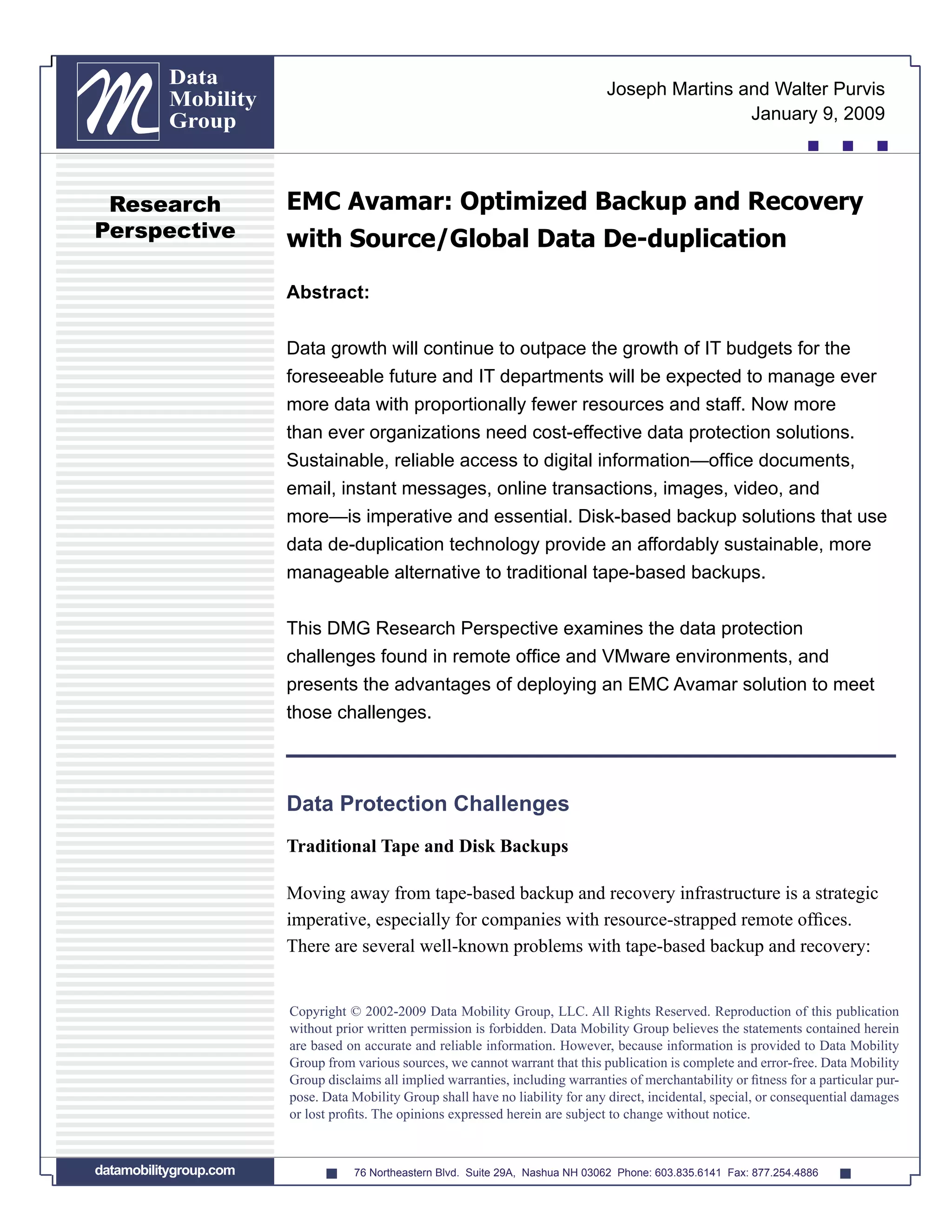 Dmg emc-avamar-optimized-backup-recovery-dedupe[1] | PDF