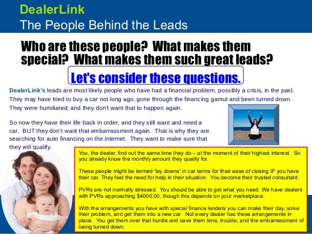 DealerLink - Real Time Exclusive Special Finance Leads