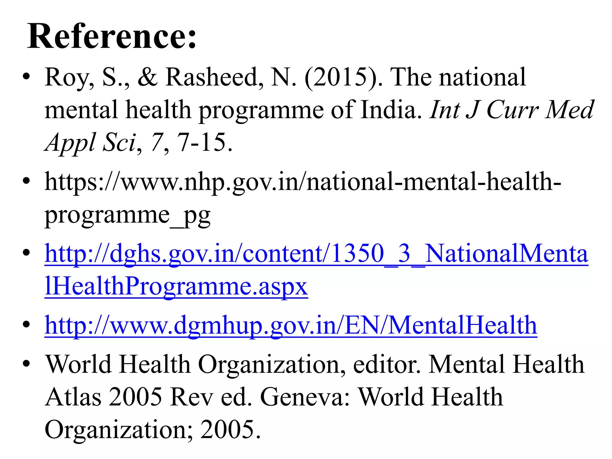 District Mental Health Programme (DMHP) | PPTX