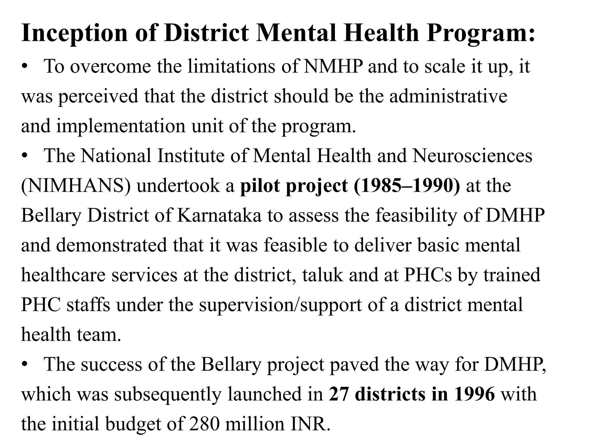 District Mental Health Programme (DMHP) | PPTX