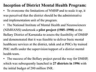 District Mental Health Programme (DMHP) | PPTX