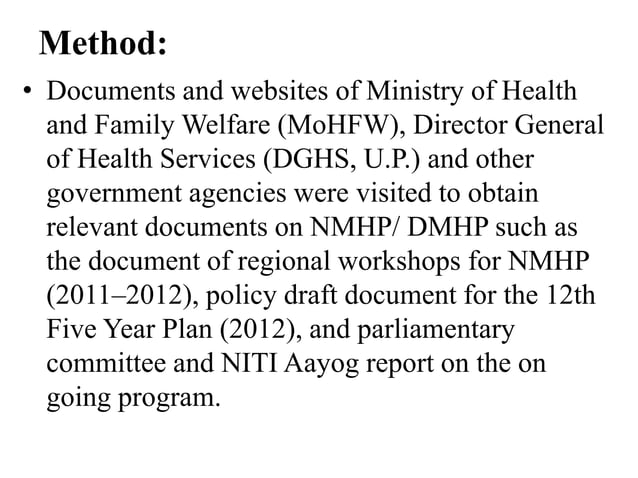 District Mental Health Programme (DMHP) | PPTX | Mental Health ...