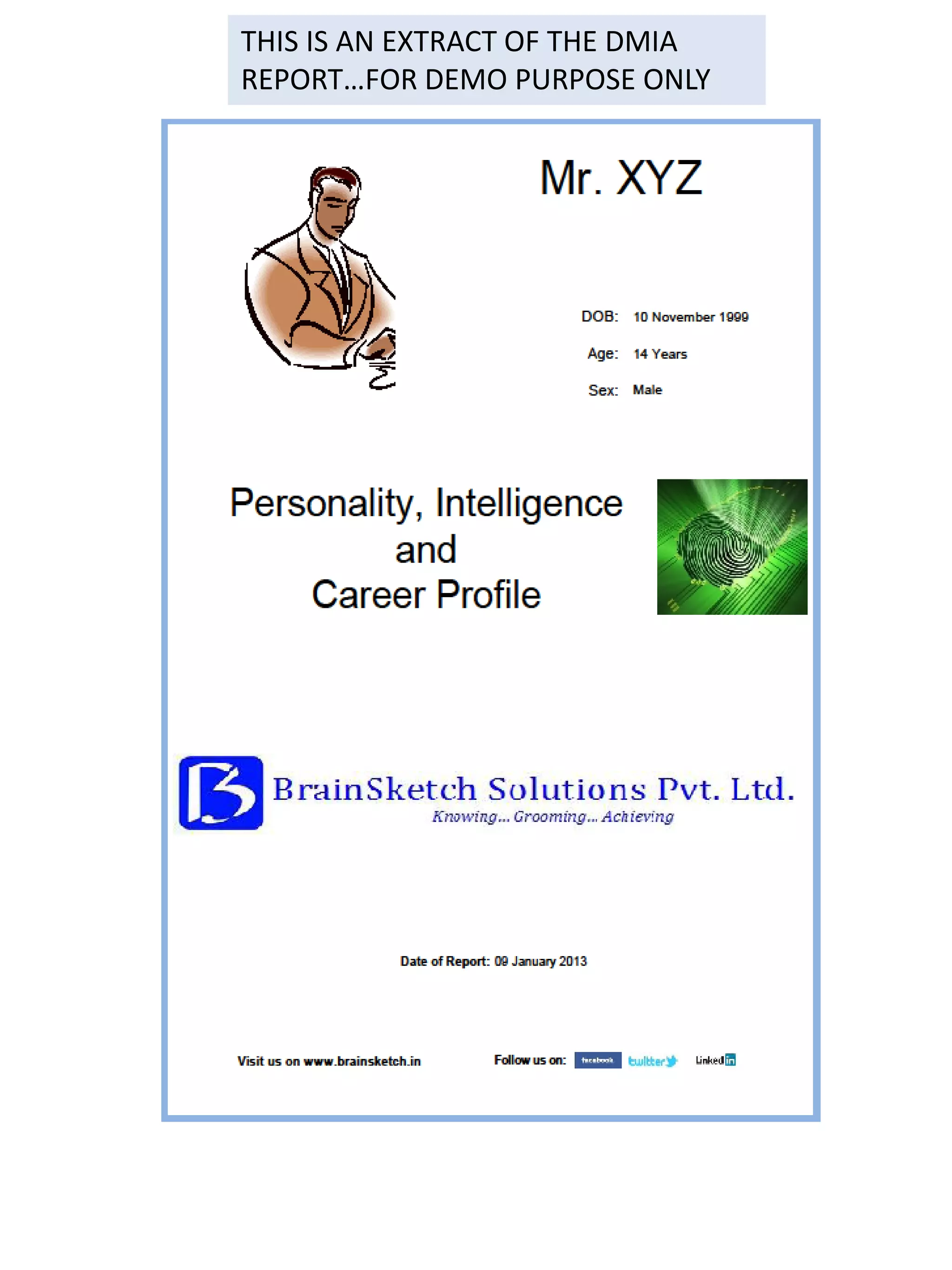 Dermatoglyphics MI Analysis Report_Demo | PDF