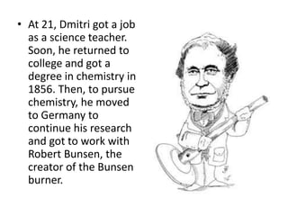 Dmitri mendeleev | PPTX | Chemistry | Science