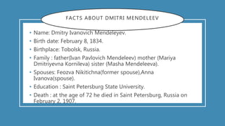 Biography of Dmitri Mendeleev. | PPTX