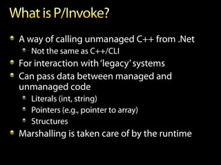 Unmanaged Parallelization via P/Invoke | PPT