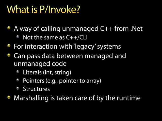 Unmanaged Parallelization via P/Invoke | PPT