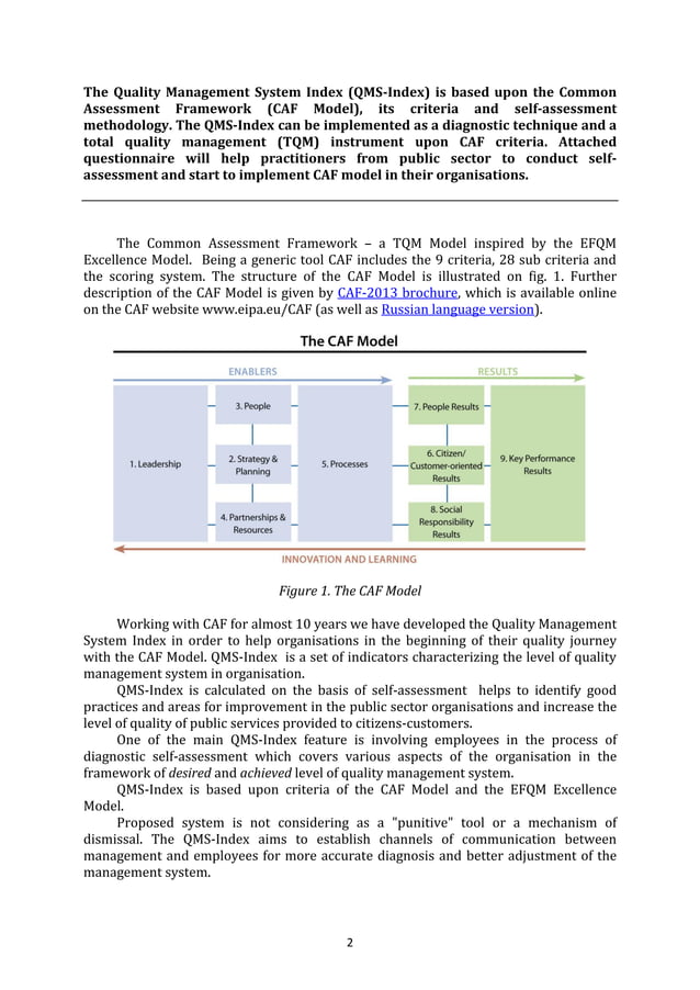 CAF and QMS Index | PDF