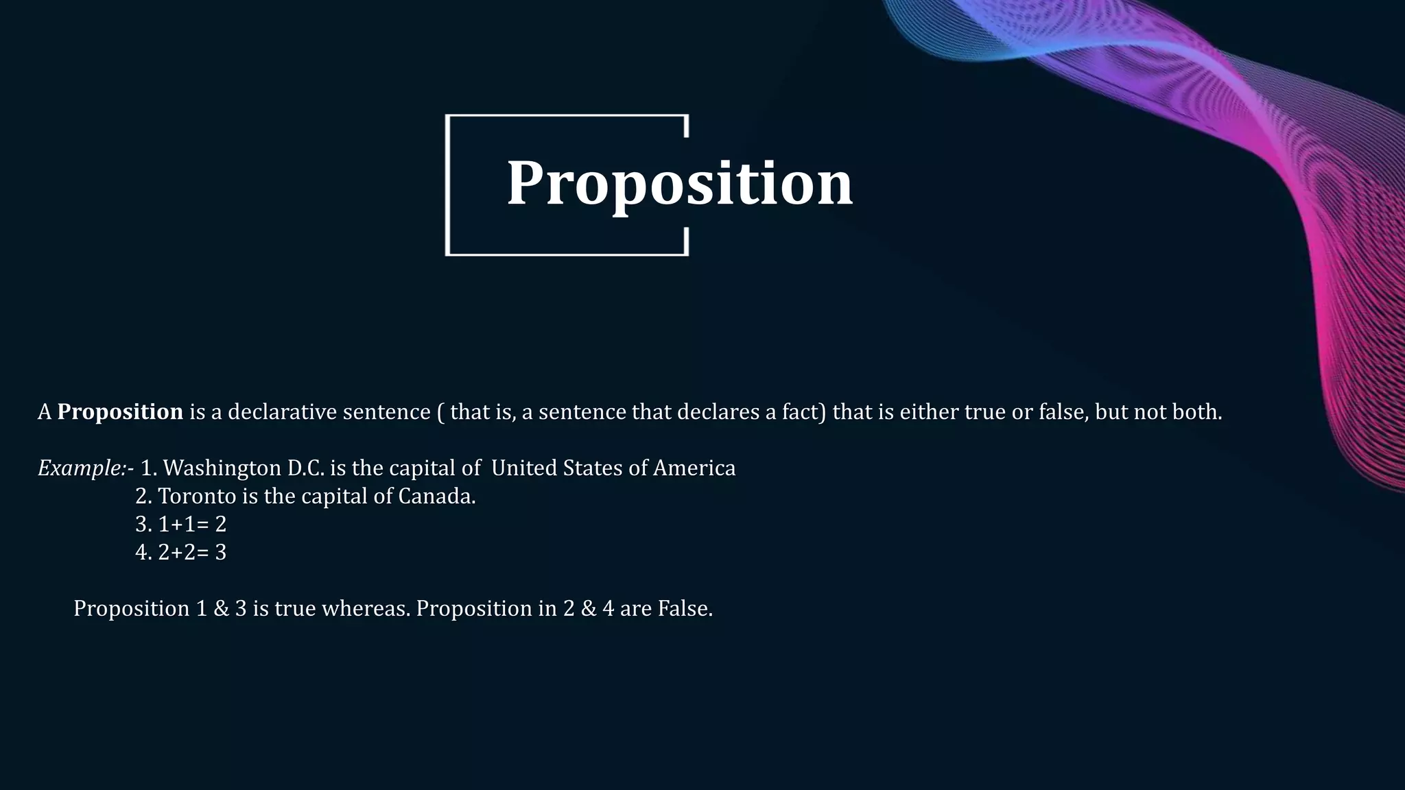 Proposition & Logical Operations | PPTX
