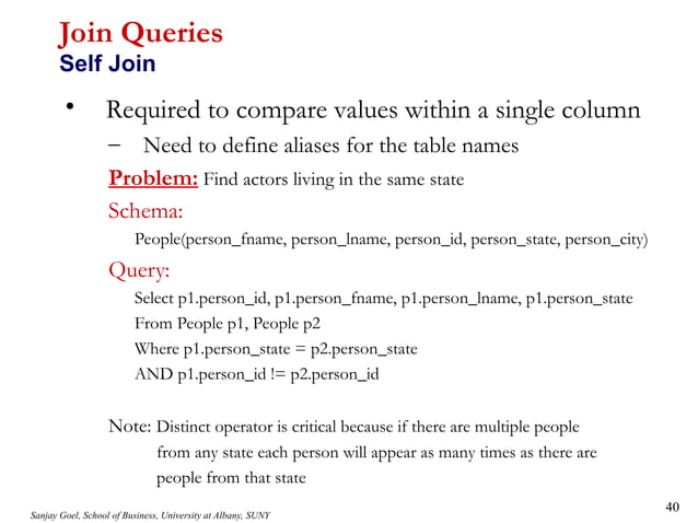data manupulation with sql algebra with different commands | PPT
