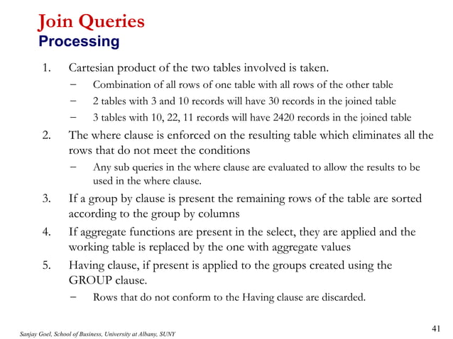 data manupulation with sql algebra with different commands | PPT