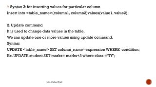 Data Manipulation Language, Data Control Language and Transaction ...