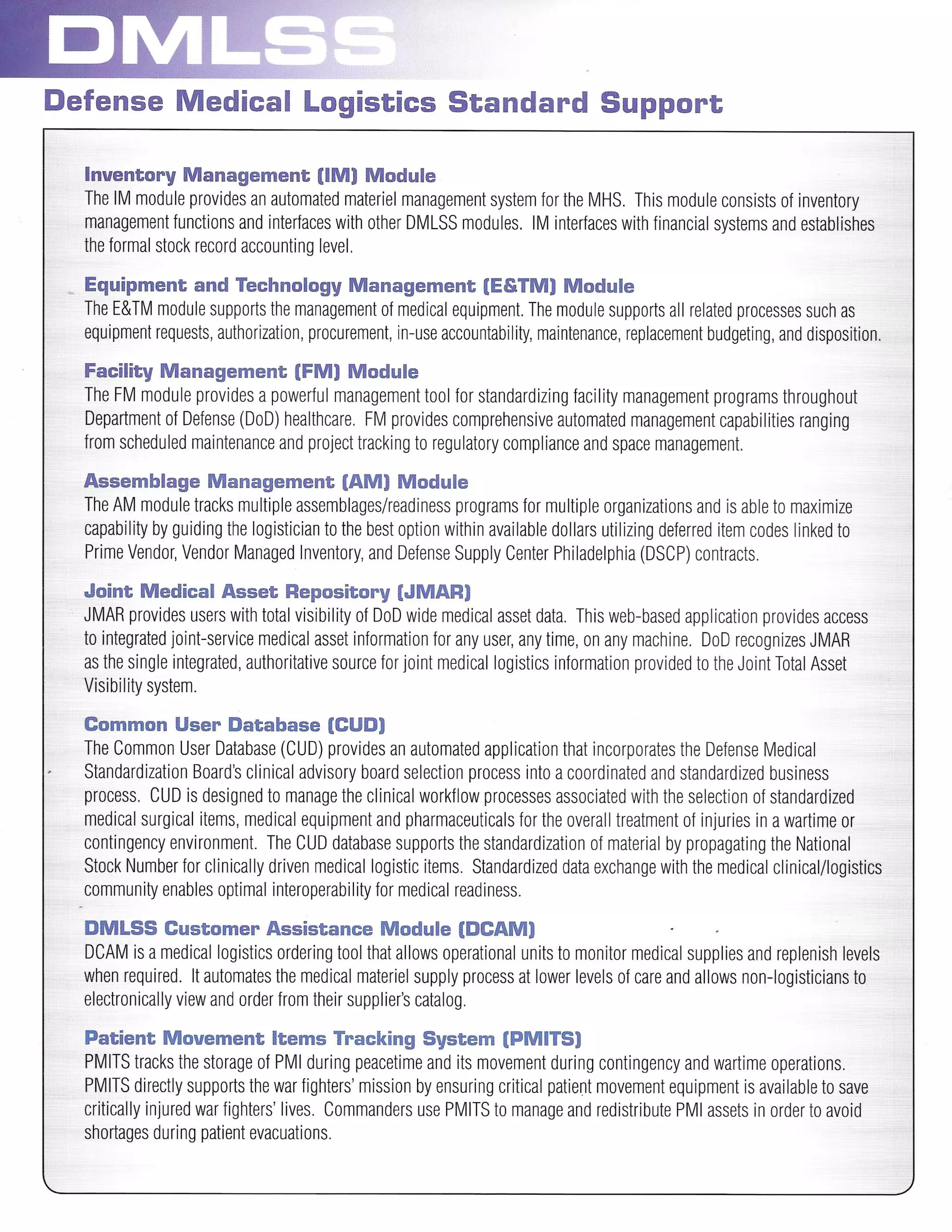 DMLSS brochure | PDF