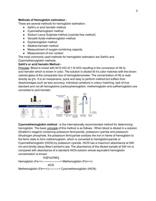 DMLT (1st Year) : Blood Hemoglobin, Blood Glucose estimation and Urine ...