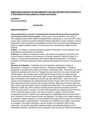 DMLT (2nd Year) : Immunochemistry - Some basic concepts (U. P. State ...