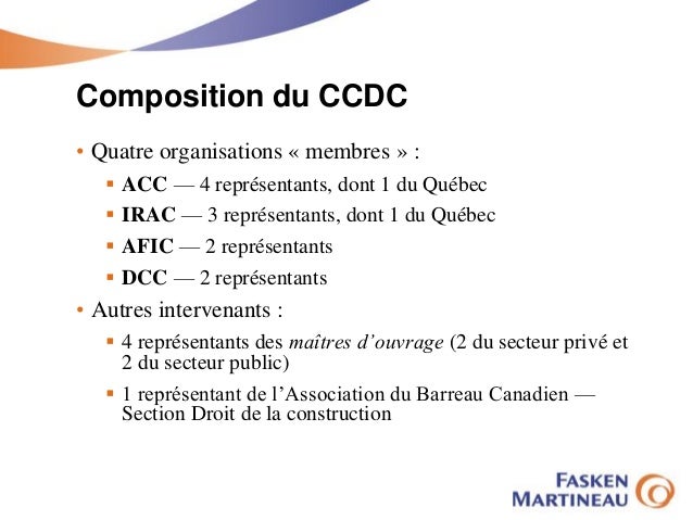 Le nouveau contrat à forfait (CCDC 2-2008)