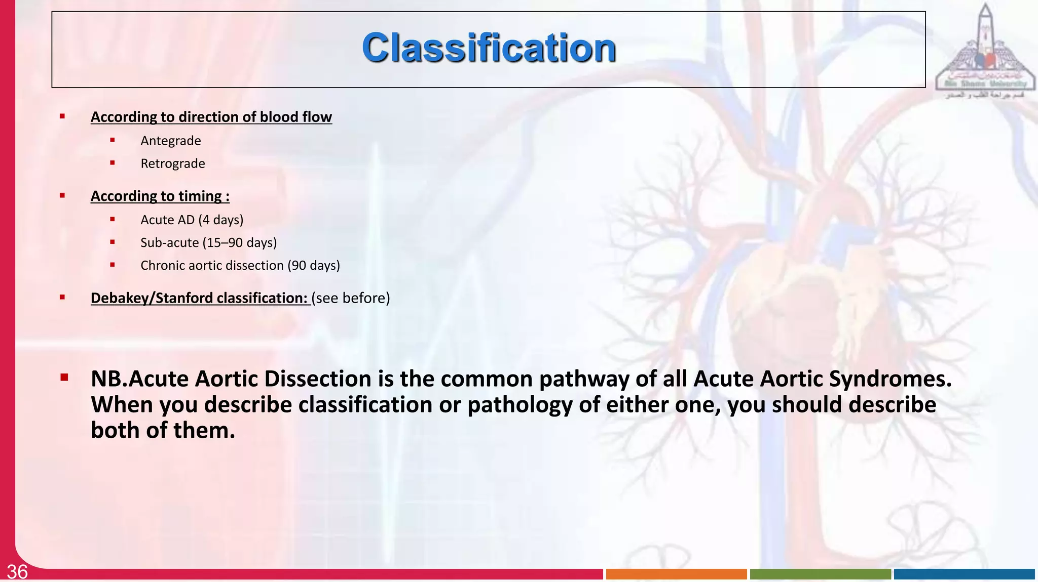 Aortic Diseases Ain Shams Post graduate CTS Course | PPT