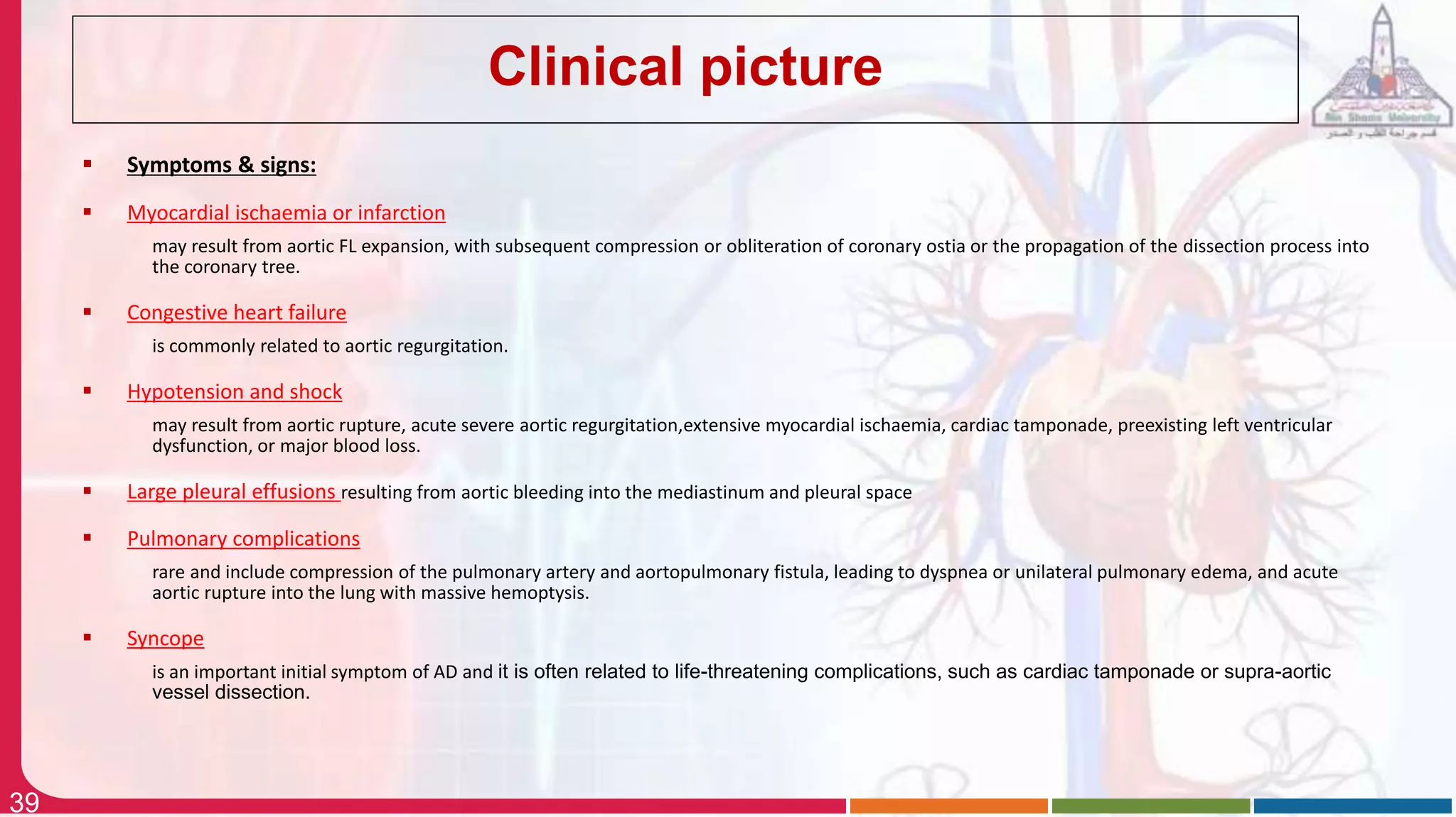 Aortic Diseases Ain Shams Post graduate CTS Course | PPT