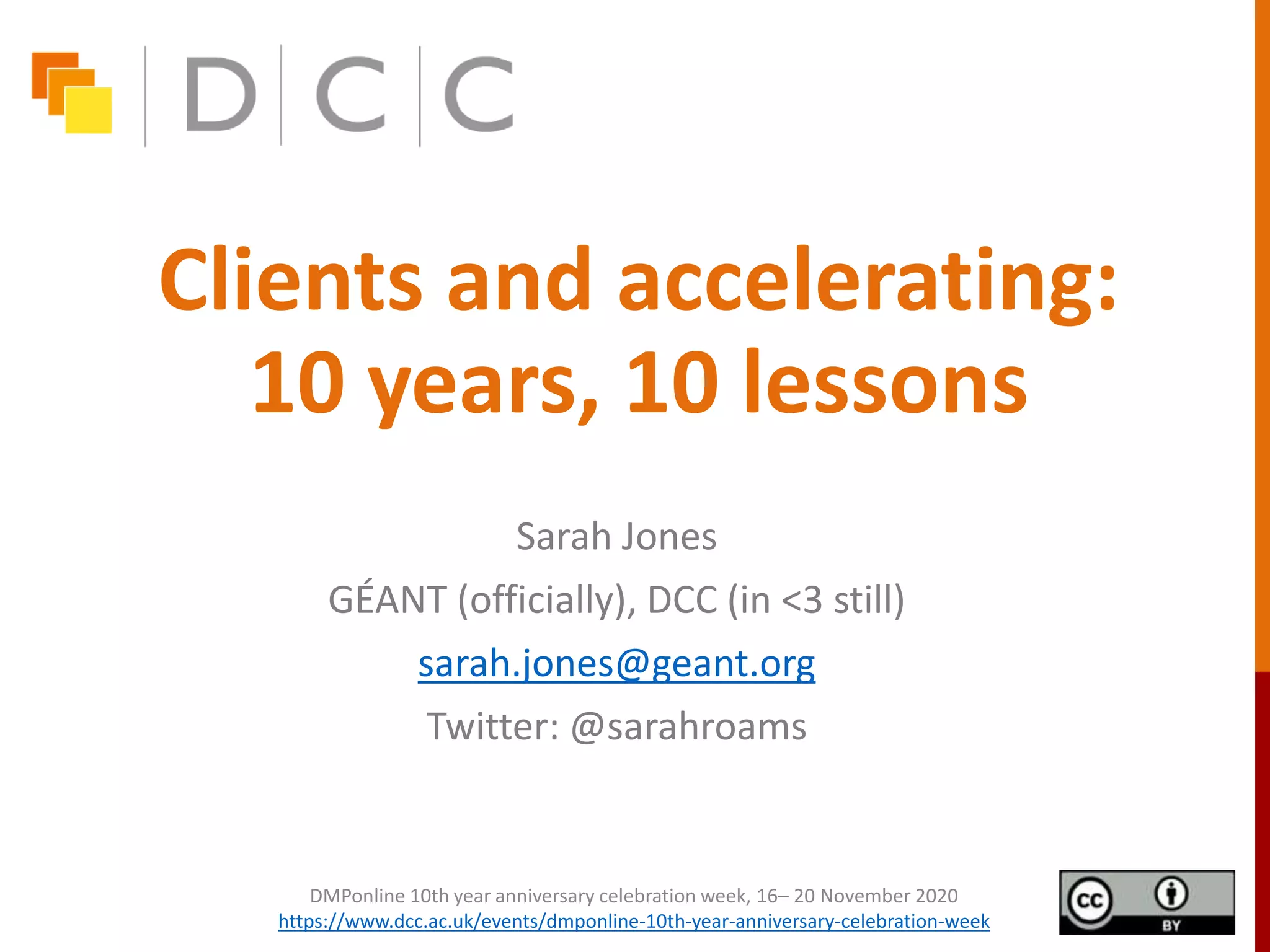 DMPonline: 10 years, 10 lessons | PPT | Free Download