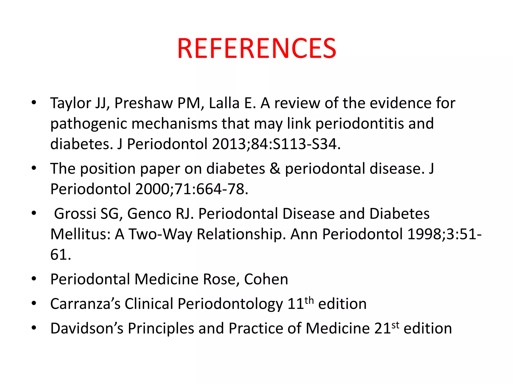 Diabetes mellitus & Periodontium | PPTX