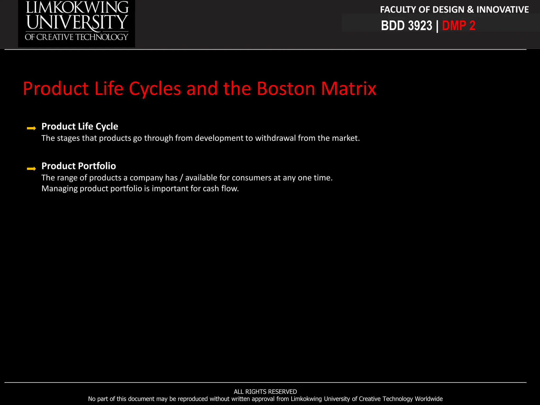DMP 2 (Design & Innovation, Boston Matrix, Swot).pdf