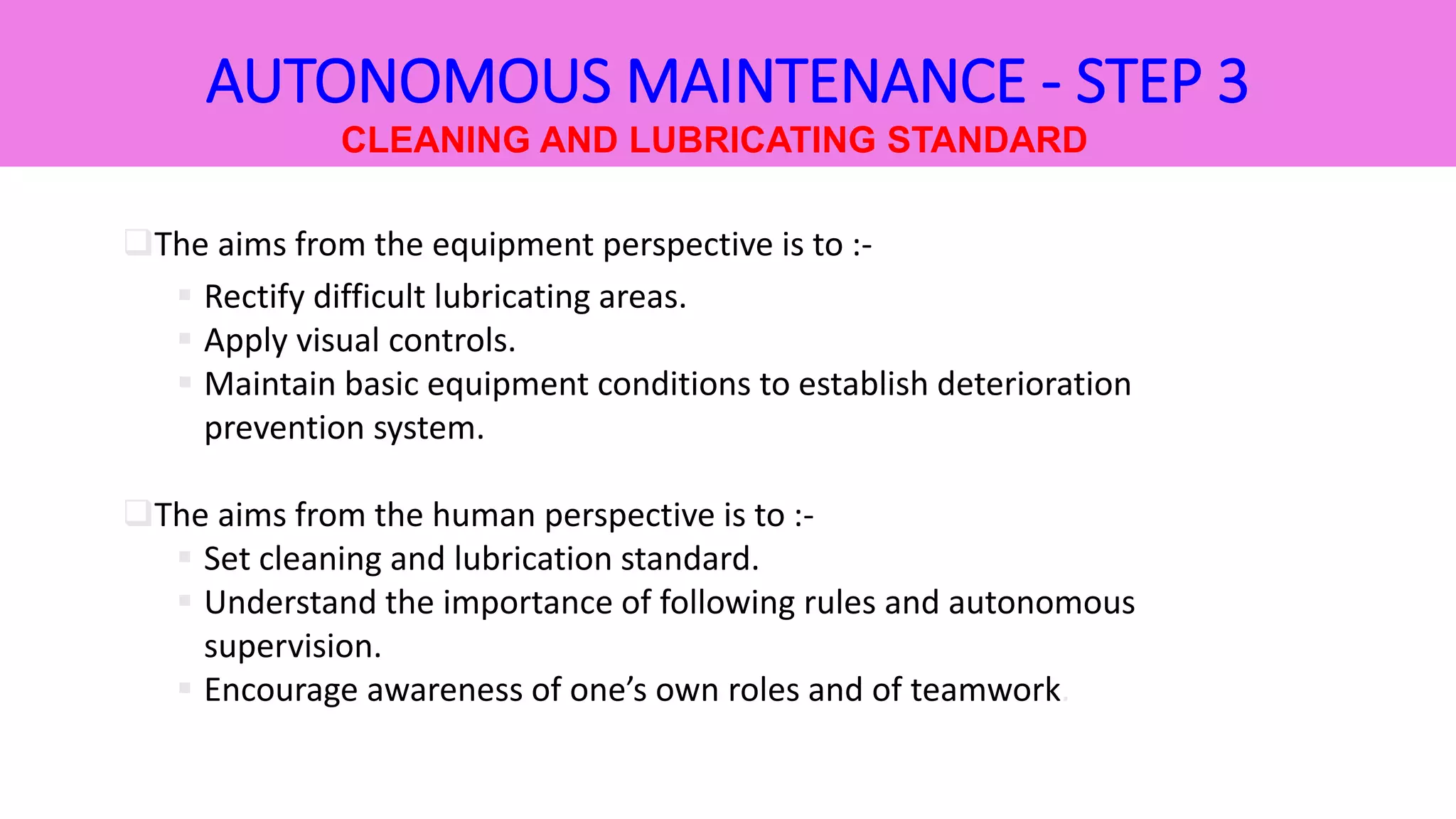 AUTONOMOUS MAINTENANCE | PPTX