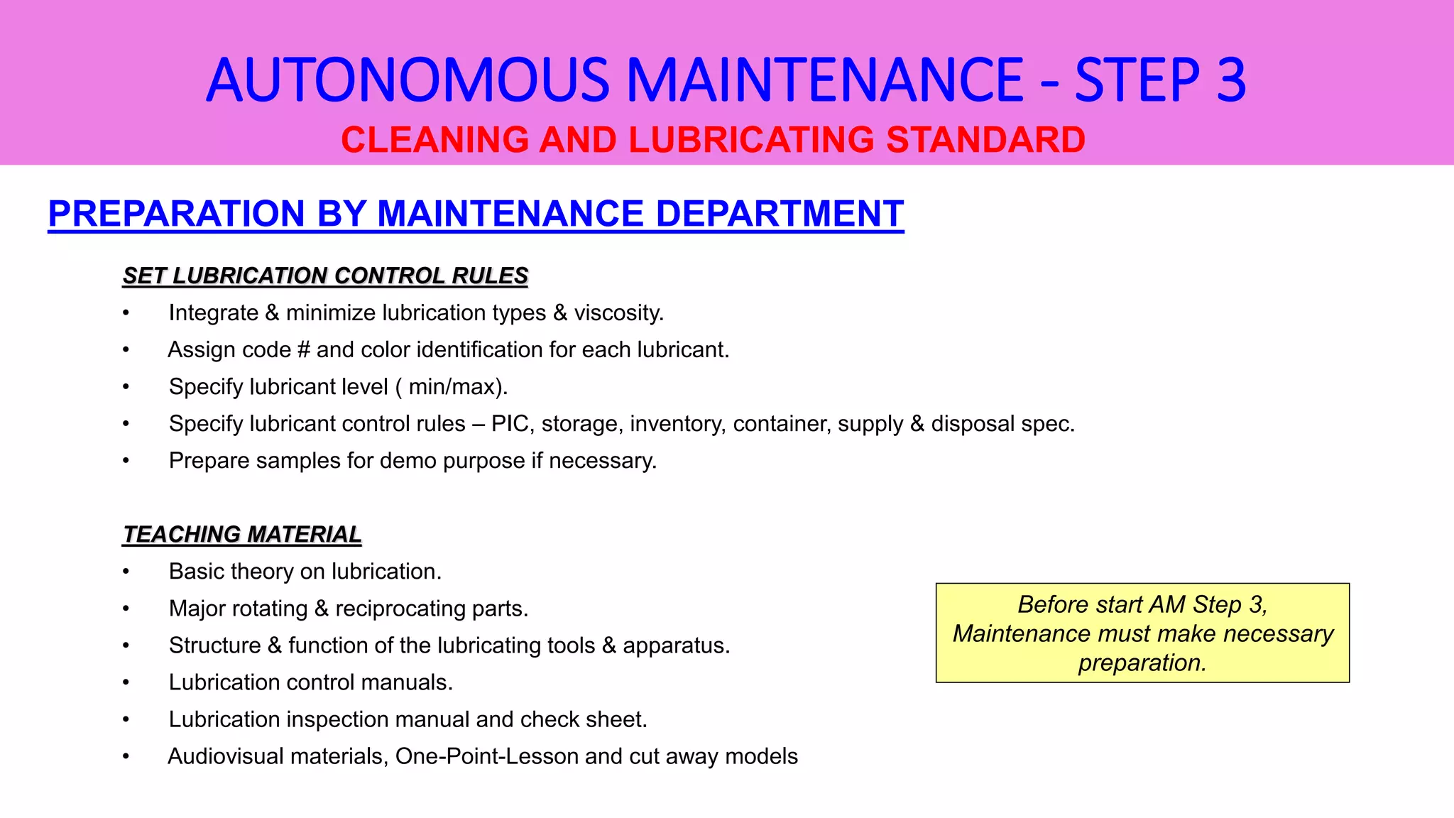 AUTONOMOUS MAINTENANCE | PPTX
