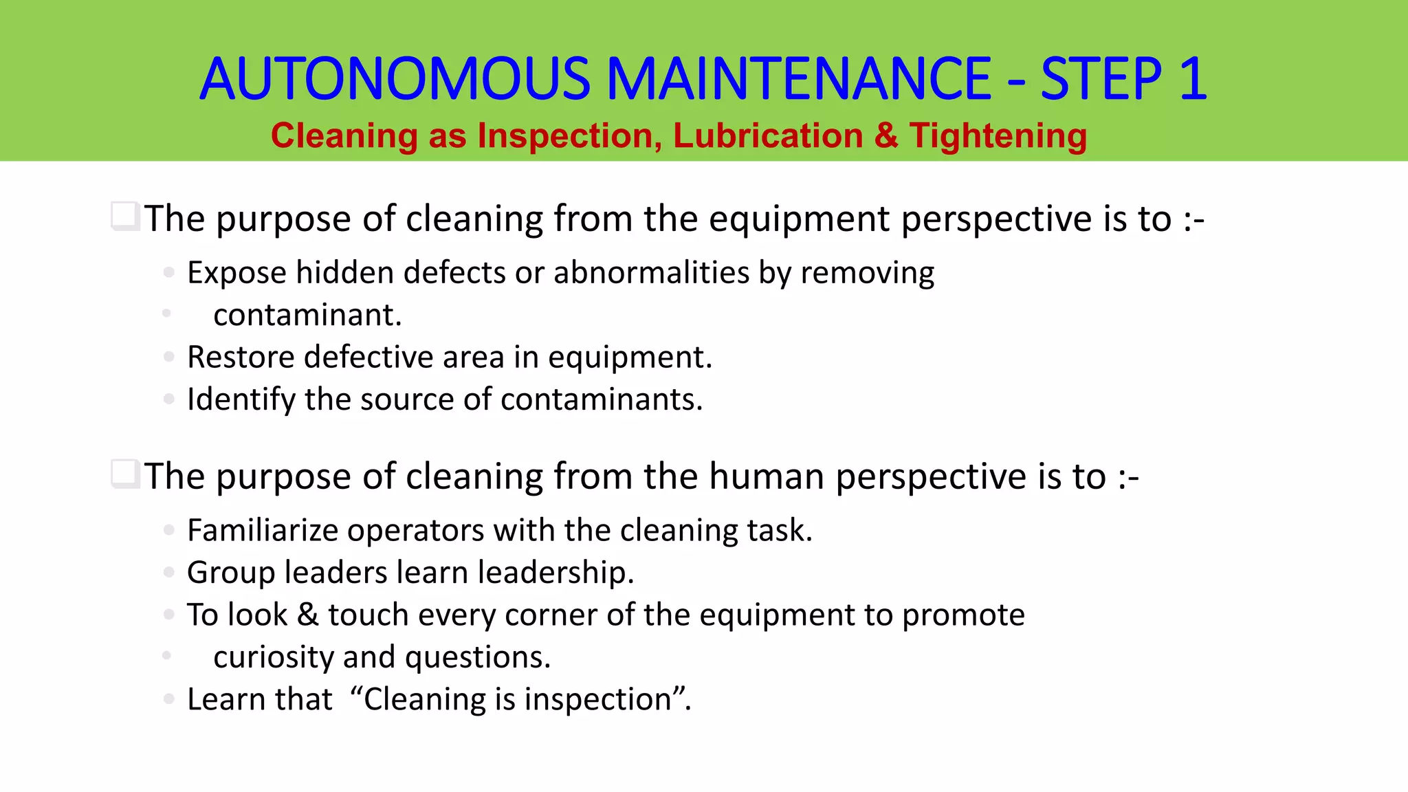 AUTONOMOUS MAINTENANCE | PPTX