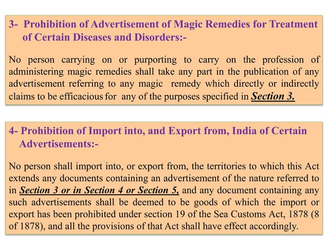 Drug & Magic Remedies Act 1954 Part-2 | PPT